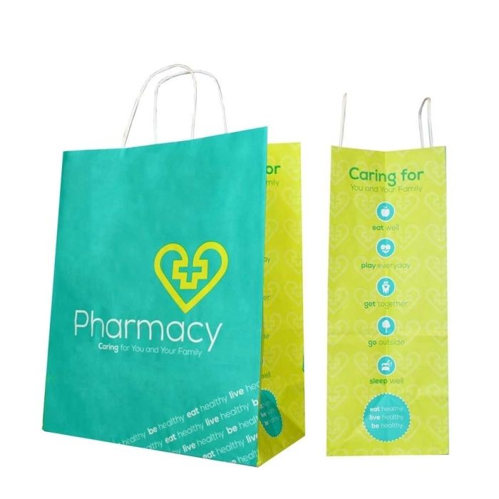 Be Health Pharmacy Bag | Chemist Paper Bags | Pharmacy Paper Bags ...